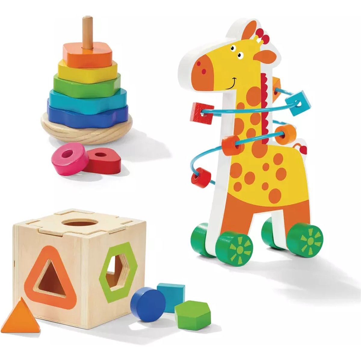 Acool Toys Wooden Giraffe Activity Trio Set Multicolor AC7611 Age- 18 ...